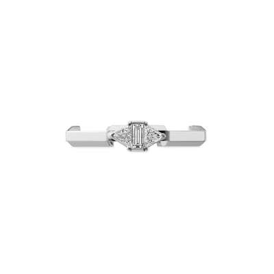 Gucci Link to Love baguette diamond ring in 18k white gold Gucci Link to Love baguette diamond ring in 18k white gold